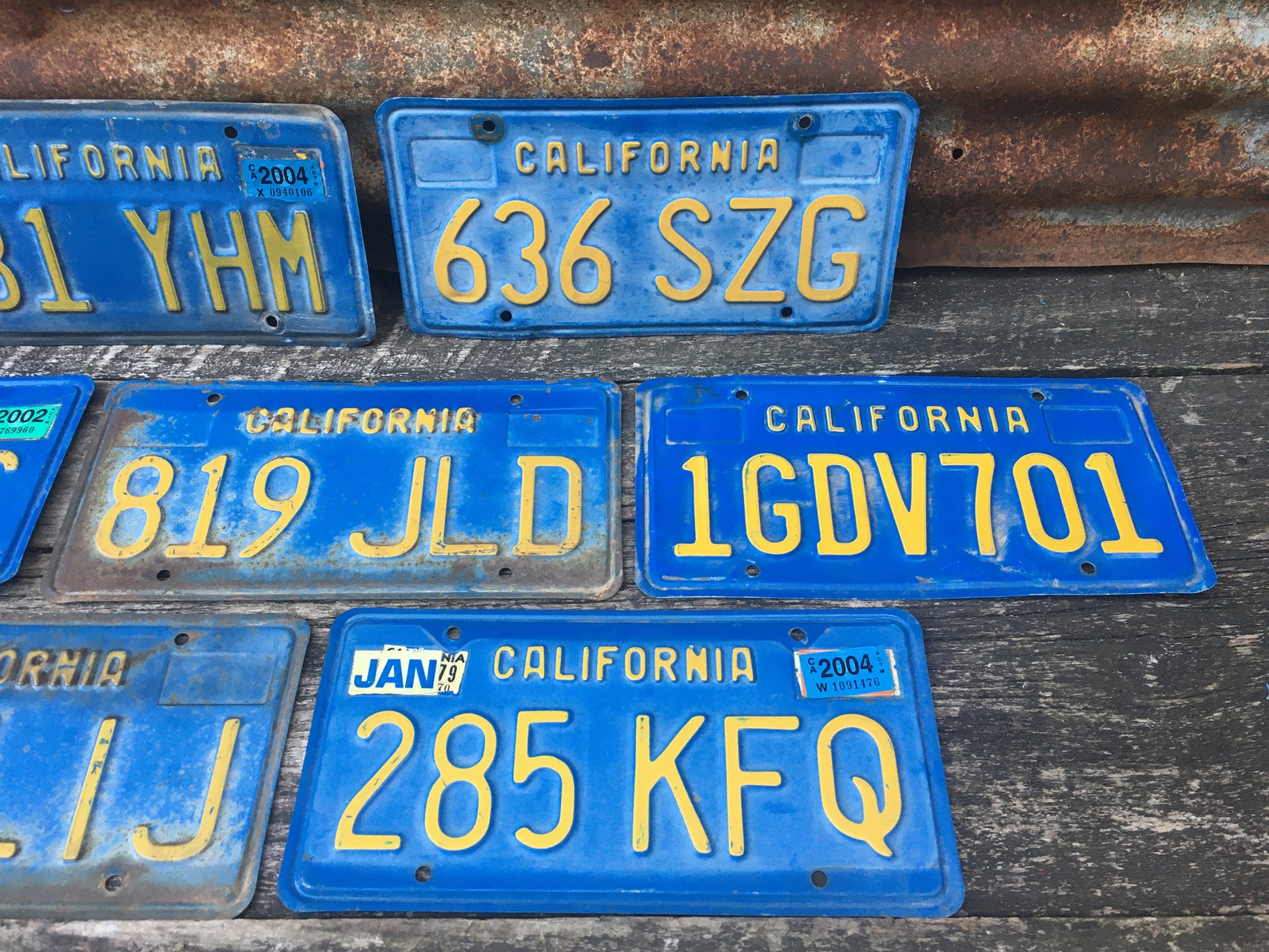 Choice of California License Plate Original Old 1980s 1990s Era Blue ...