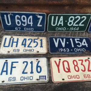 Choice of Ohio License Plate 1967, 1964, 1969, 1963, 1966, 1968, 1954 ...