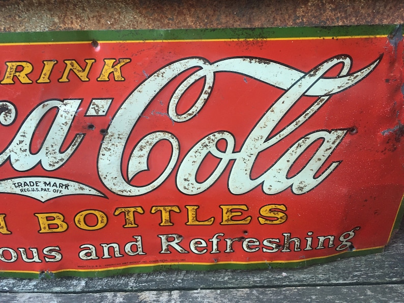 Vintage Original Sign Coca Cola Sign Metal Coke Sign Antique | Etsy