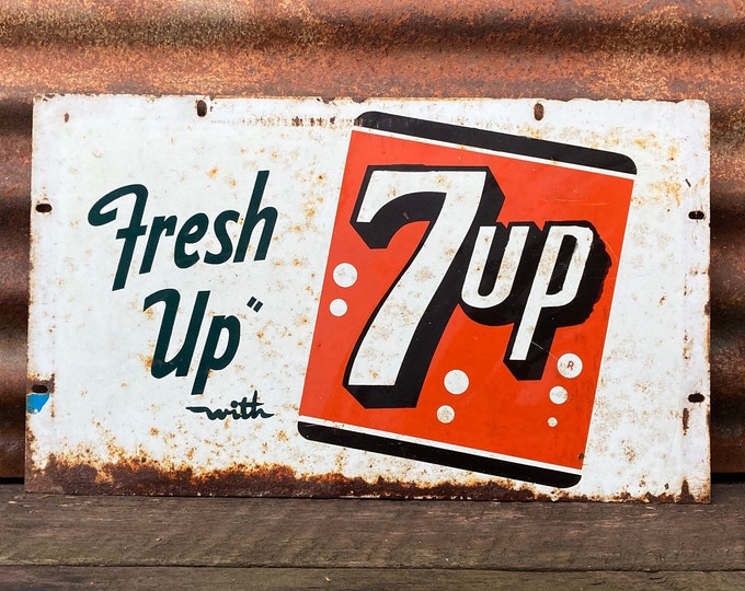 7up Sign Fresh up Seven up Vintage Store Sign Authentic Home Decor Old ...