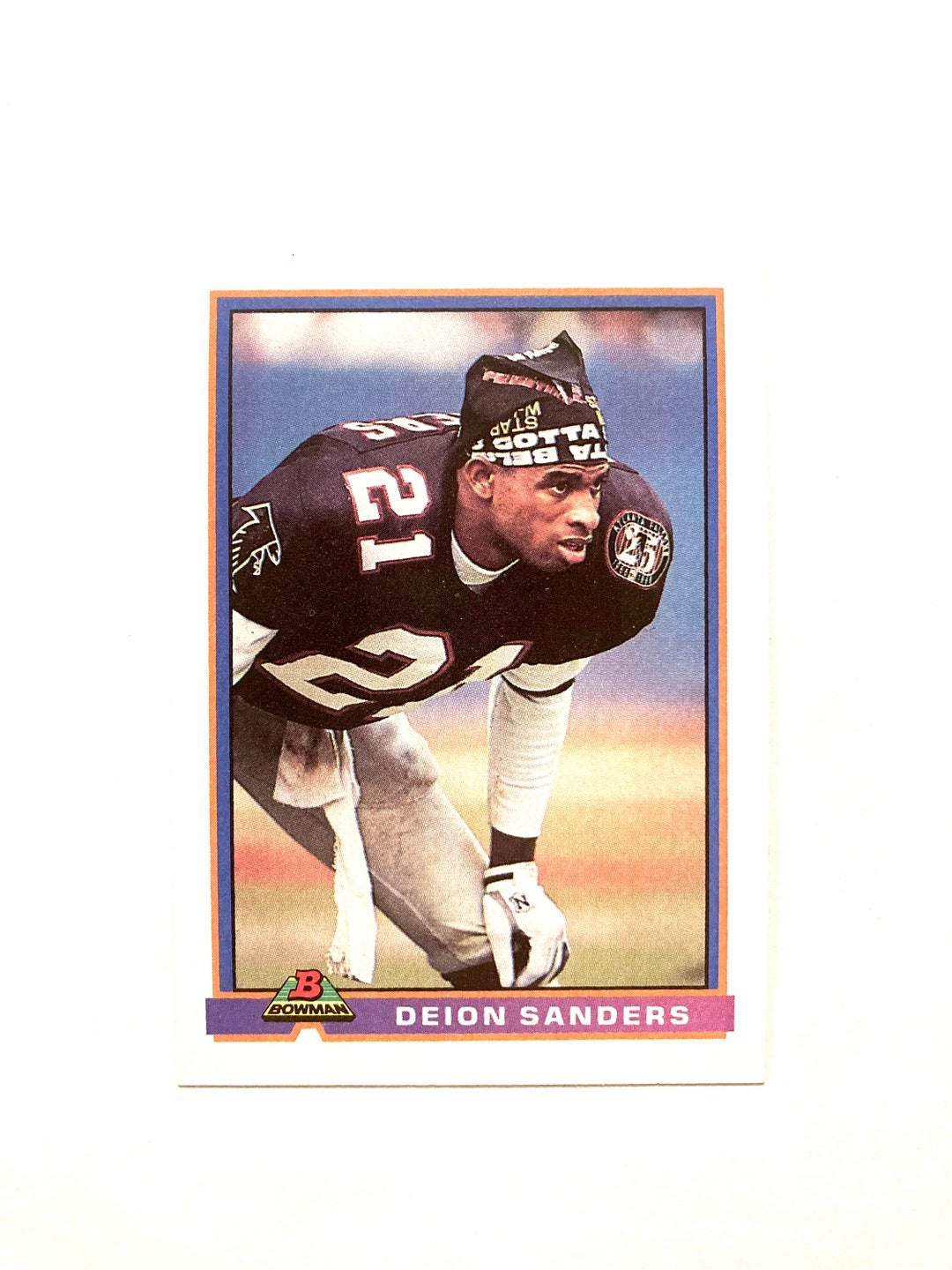Authentic Deion Sanders Card NFL Football 1991 Bowman Number 15 Card ...