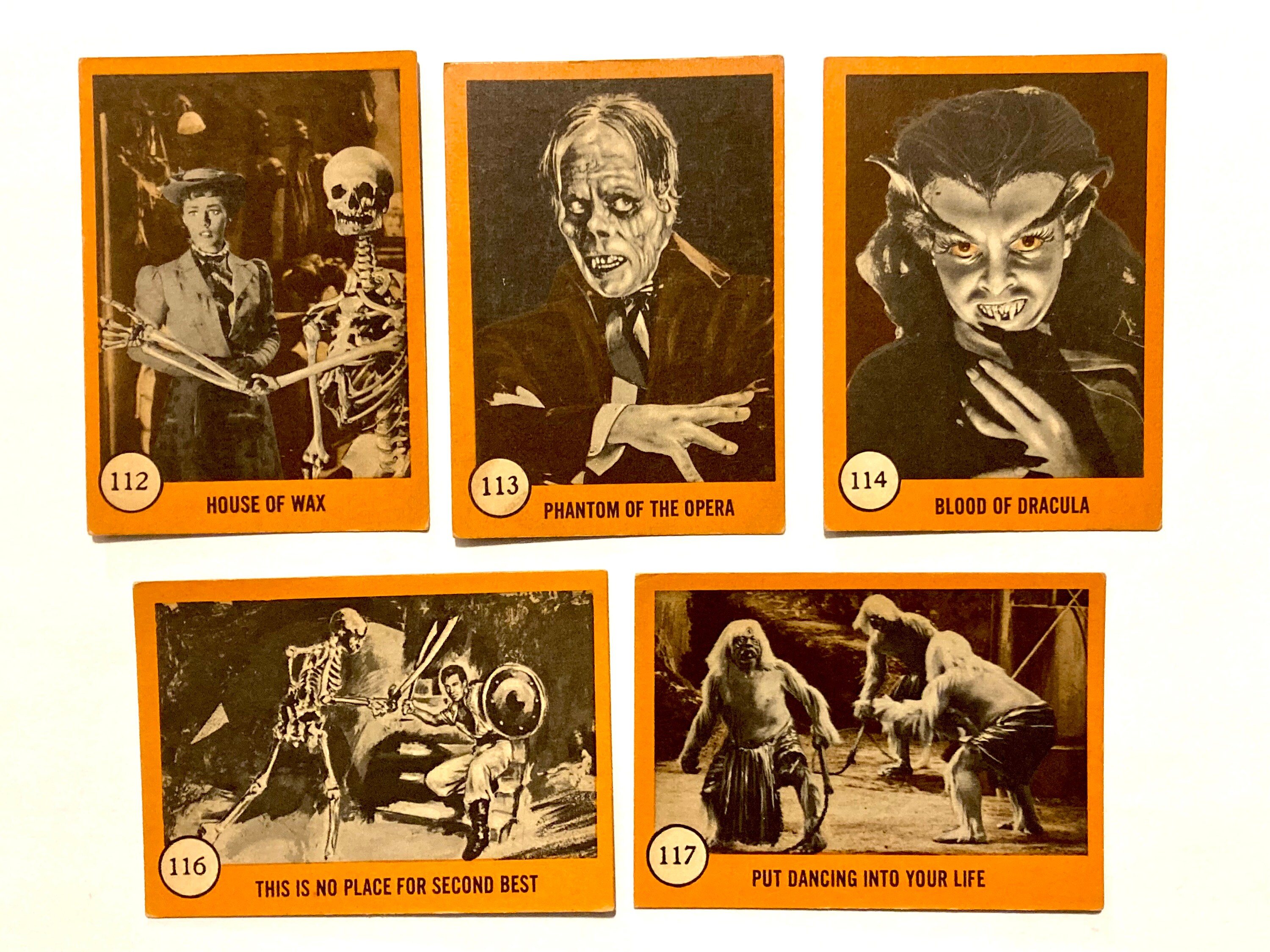 Choice of Horror Movie Cards Nu-cards Series 2 Orange Border 1961 ...