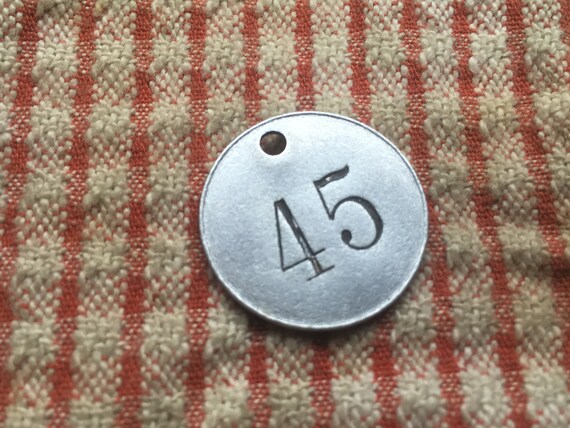 Number 45 Tag Charm Aluminum ID Tag 1 Inch Metal Tag Vintage | Etsy