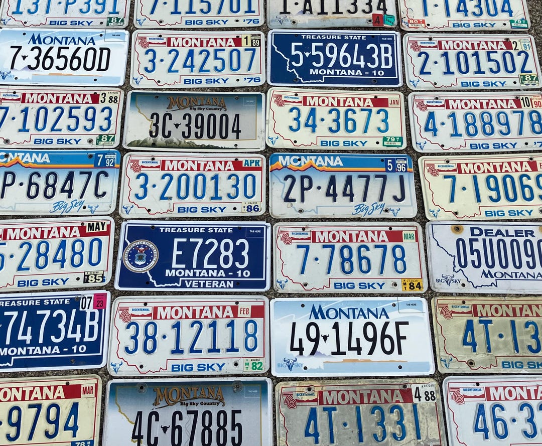 Choice of Montana License Plate Original Old 1980s 1990s 2000s Vintage ...
