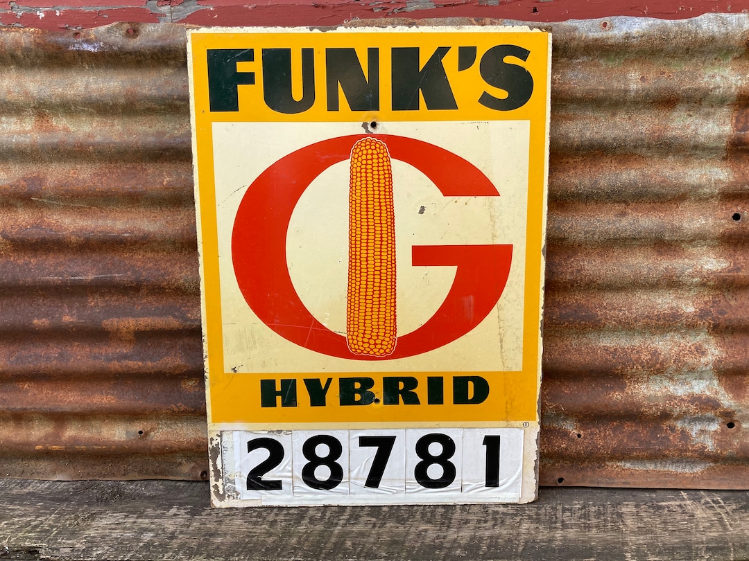 Vintage Funks Hybrid Corn Seed Sign Corn Farming Sign Vintage Painted ...