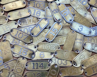 Hand Punched Industrial Aluminum Numbered Tags Custom Numbered Locker ...