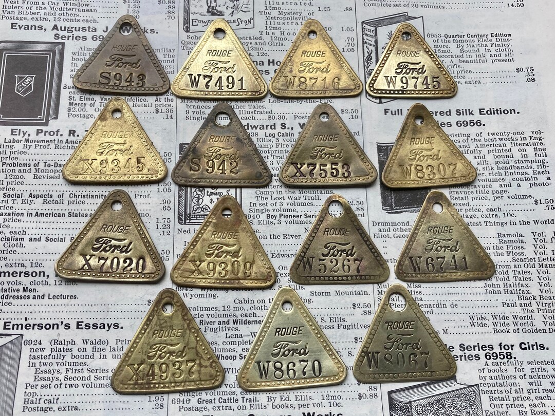 Choice of Vintage Ford Tag Ford Motor Company Rouge Plant Car Truck ...