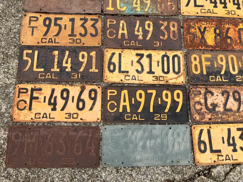 Authentic California License Plates 1920s 1930s & 1940s Vintage License ...