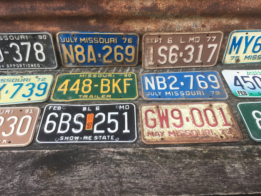 Missouri Choice of License Plate Vintage License Plate 1990, 1976, 1977 ...