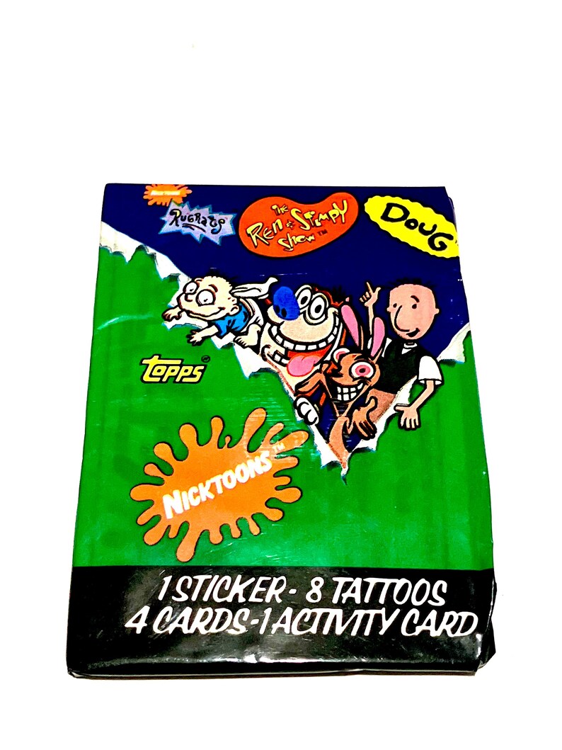 Vintage Nicktoons Trading Cards Pack: Rugrats, Ren & Stimpy, Doug (1997 ...