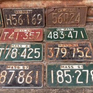 Choice of Massachusetts License Plate 1966, 1963, 1964, 1961, 1957 ...
