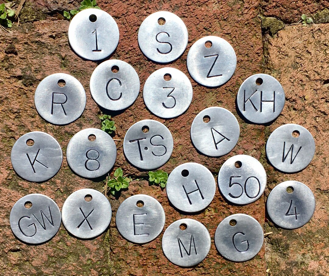 Custom Tag Alphabet Letters or Numbers Vintage Style Metal Letter Tag ...