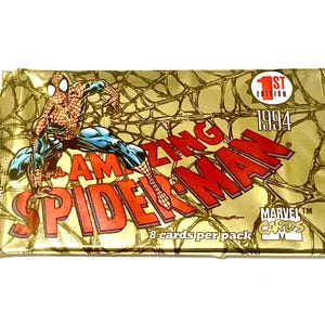Vintage Amazing Spider Man Trading Cards Packs Sealed Unopened Packs ...