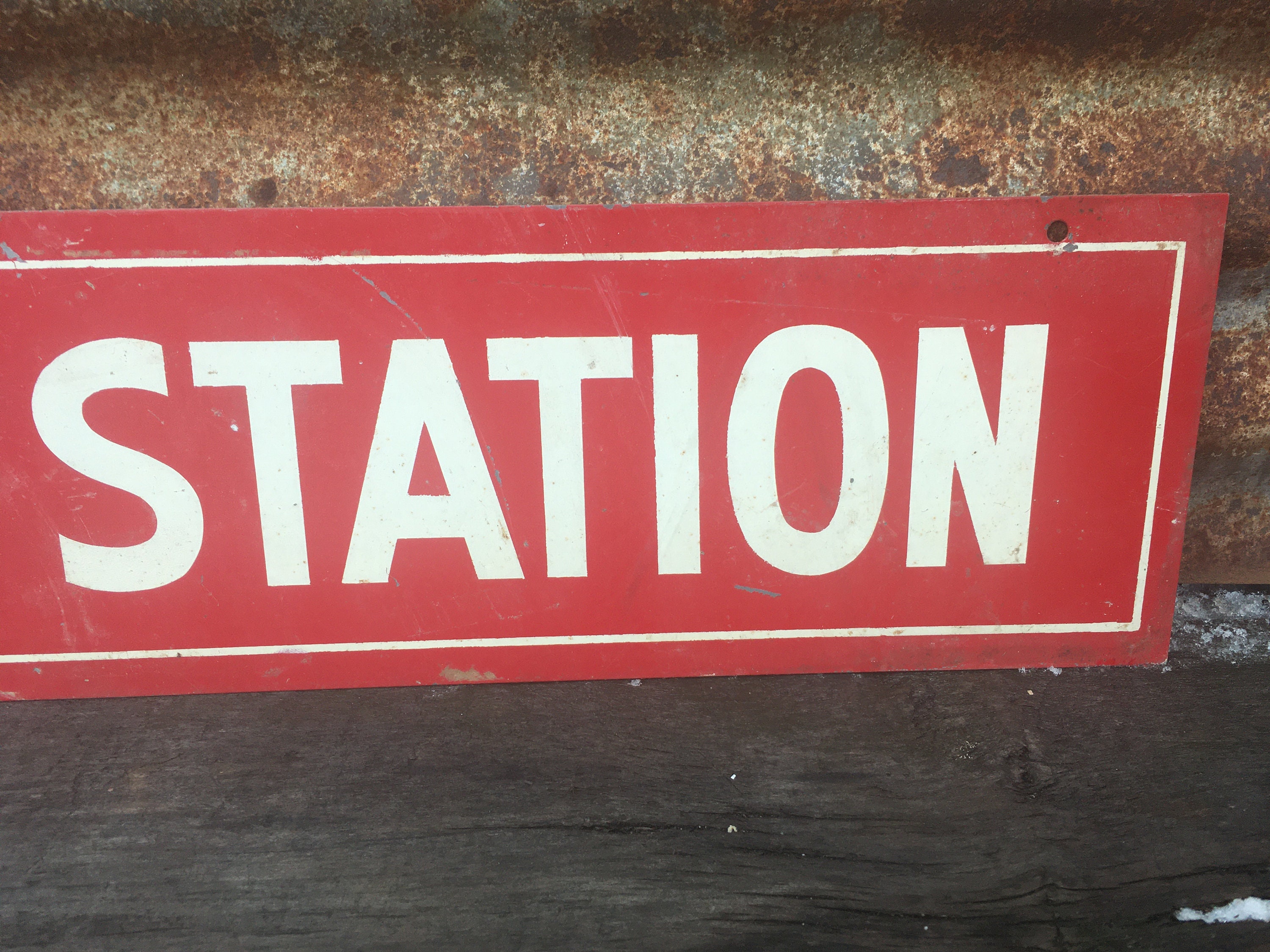 Vintage Fire Department Sign 6x24 Fire Station Double Sided | Etsy