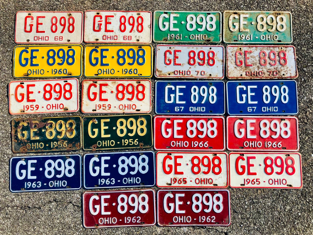 Choice of Ohio License Plate 1968, 1961, 1960, 1970, 1959, 1967, 1956 ...