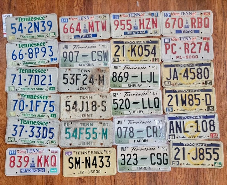 License Plate Tennessee Choice of Vintage Old License Plates 1980s ...