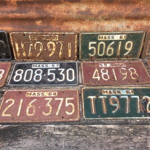 Choice of Massachusetts License Plate 1963, 1961, 1959, 1957, 1964 ...