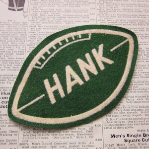 Vintage Name Patch HANK Football Price per 1 Patch 1950s Era Felt Patch ...