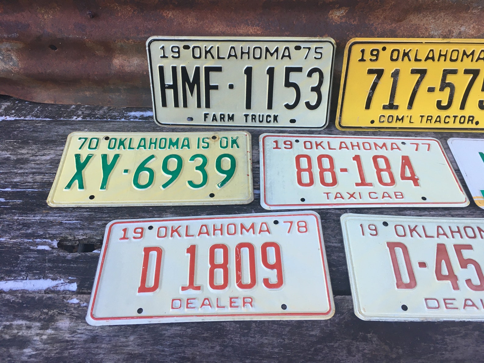 Oklahoma Choice of License Plate Vintage Farm Truck Taxi Cab School ...