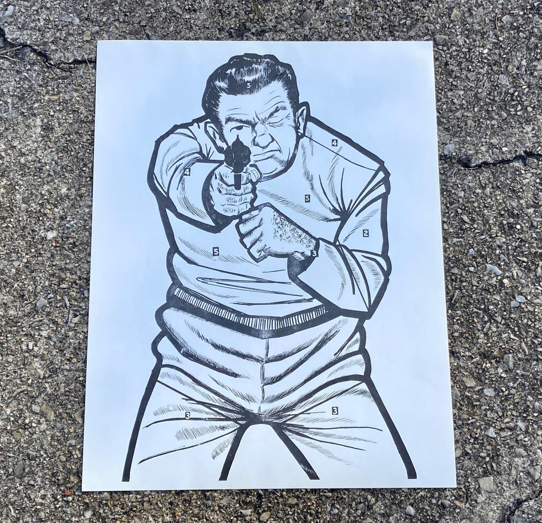Vintage Paper Target - Shooting Target - 1960s Era Criminal - Police ...