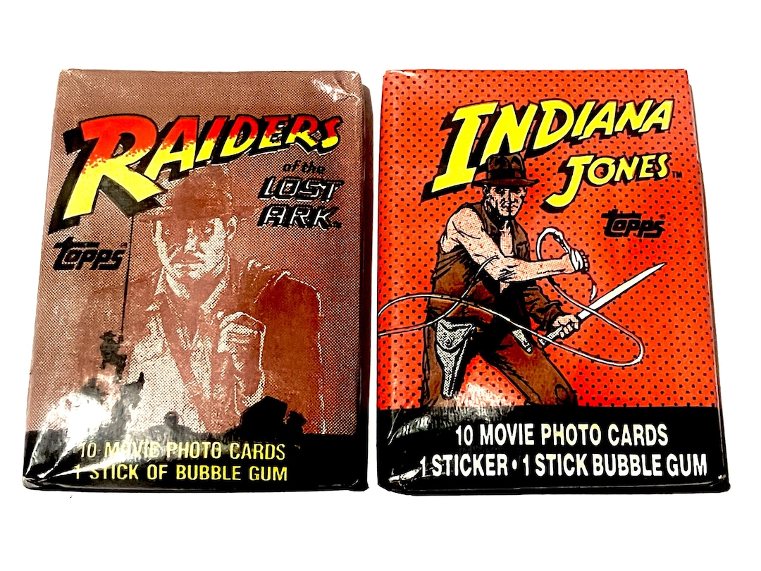 Authentic Indiana Jones Movie Card Packs Vintage Stickers & Cards Topps ...