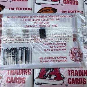 Vintage Alabama College Football Cards Unopened Pack of Cards From the ...