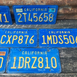 Choice of California License Plate Original Old 1980s 1990s Era Blue ...