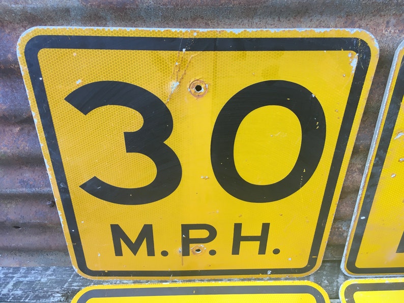 Authentic Choice of Speed Limit Signs Vintage Road Sign 30 | Etsy