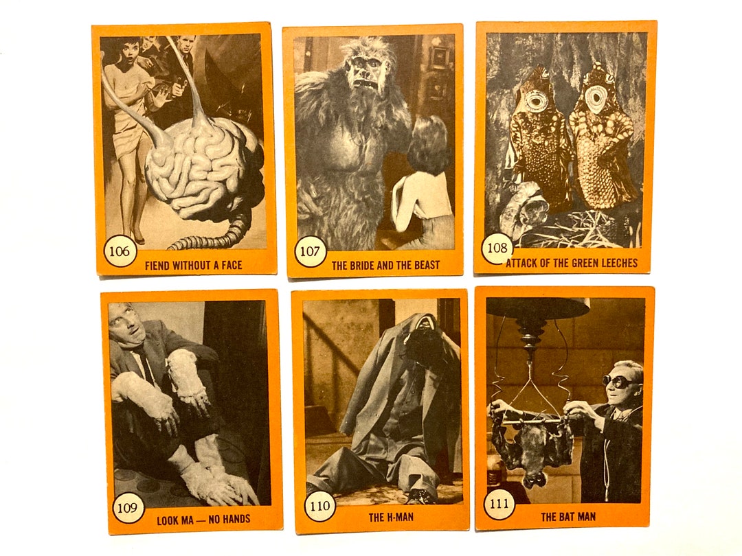 Choice of Horror Movie Cards Nu-cards Series 2 Orange Border 1961 ...