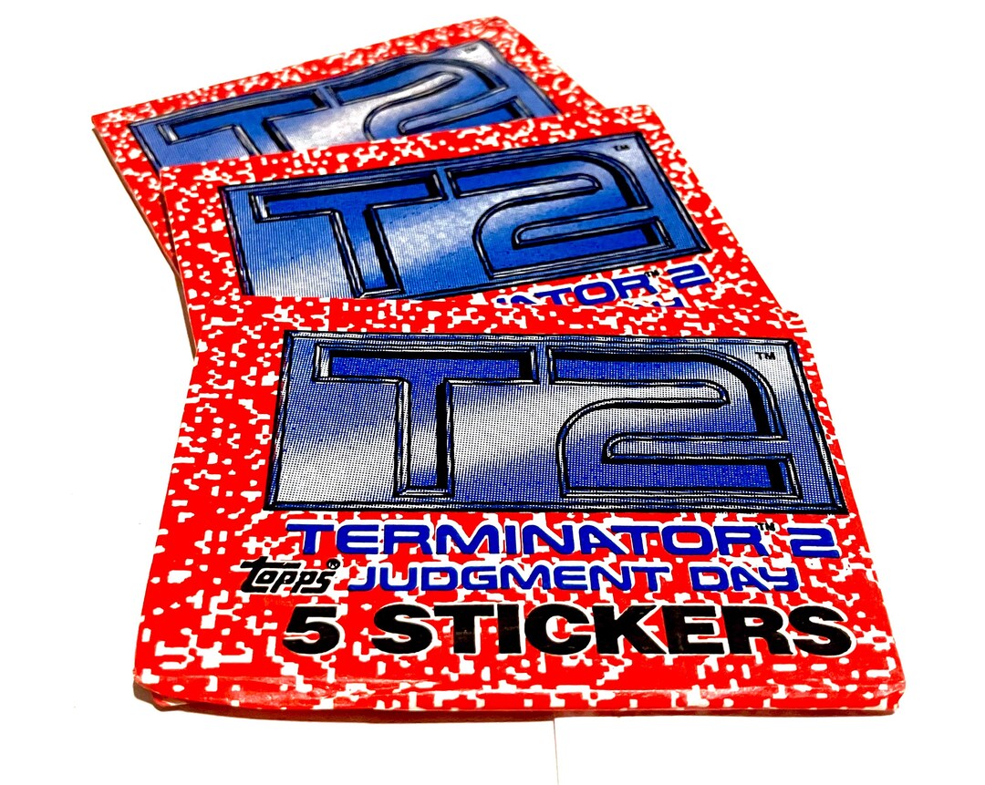 Terminator 2 Sticker Cards Judgement Day T2 Vintage 1991 Topps Unopened ...