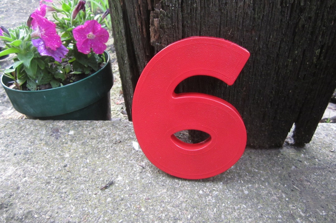 Vintage Marquee Sign 6 1/4 Inch Number 6 Number Six Sign Red - Etsy