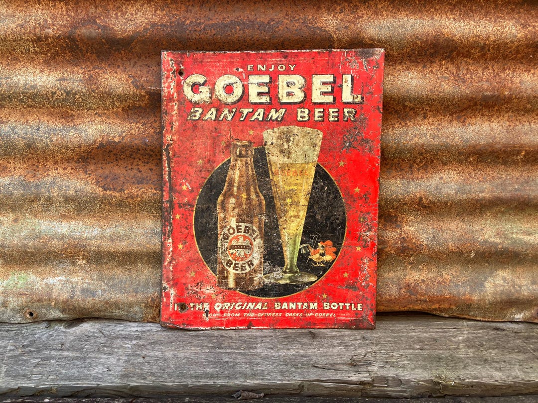 Authentic Vintage Sign Goebel Bantam Beer Metal Sign Original ...