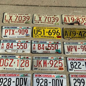 Choice of Wisconsin License Plate 1970s, 1980s, 1990s, 2000s, More Farm ...