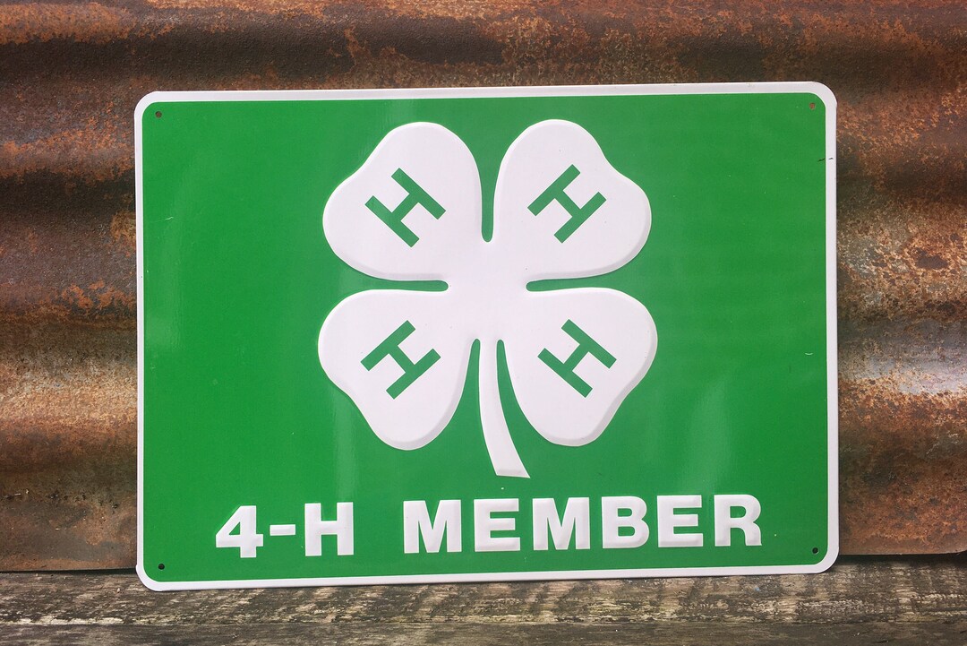 Vintage 4-H Club Member Sign 4H Farming Sign Vintage 4 Leaf Clover Farm ...