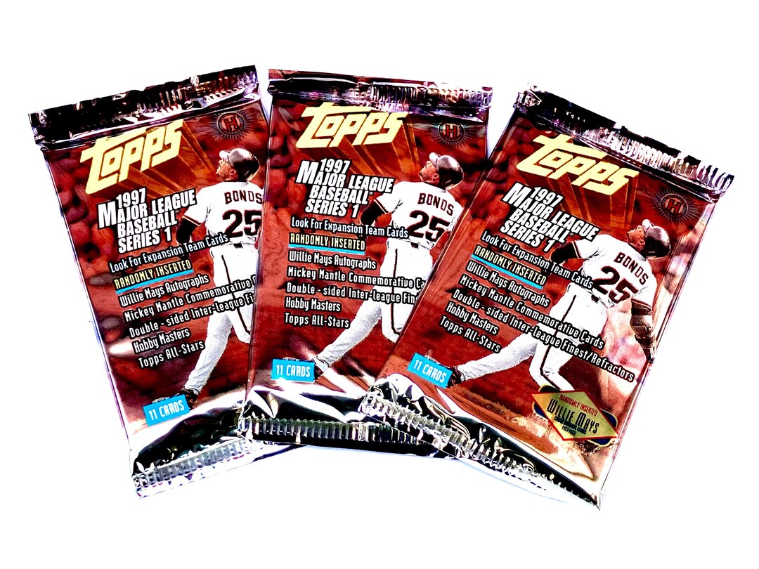 1997 Topps Baseball Cards Unopened Packs of Cards Series 1 MLB Pack of ...