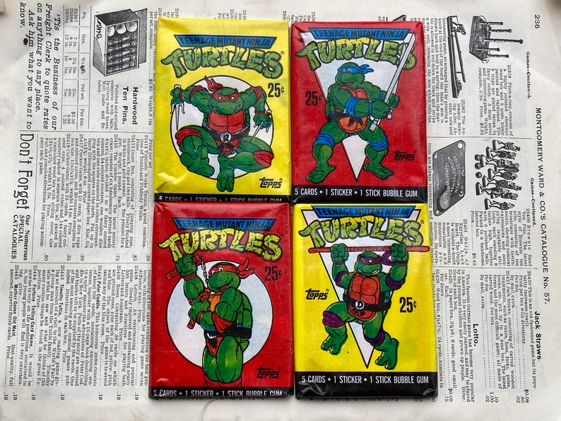 4 Packs of Teenage Mutant Ninja Turtle Cards Original Series 1 | Etsy