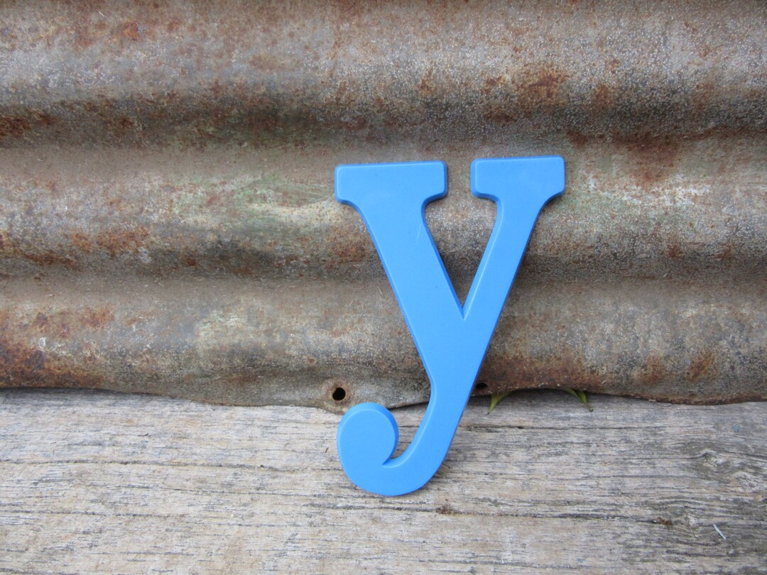 Vintage Letter Sign Lower Case 6 Inch Letter Y Sign Blue Vtg - Etsy