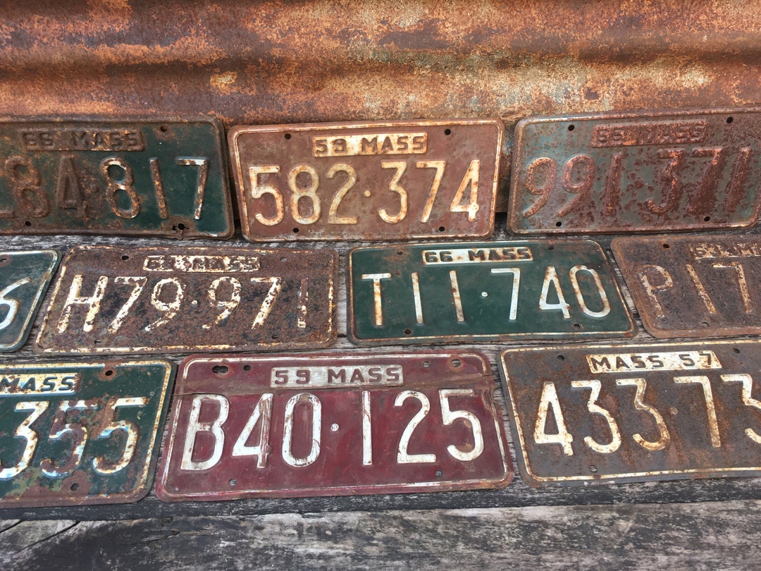 Choice of Massachusetts License Plate 1966, 1959, 1961, 1963, 1957 ...