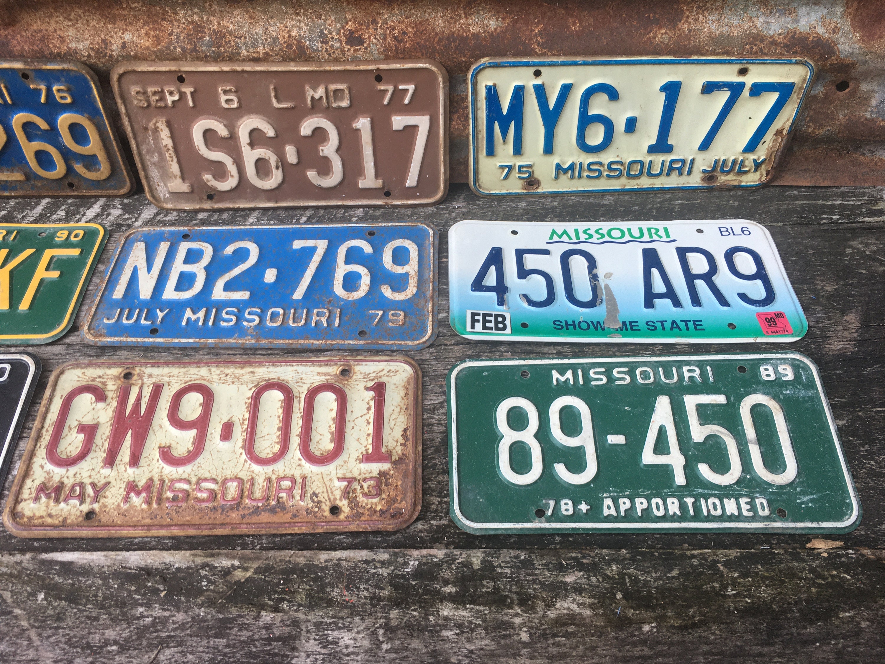 Missouri Choice of License Plate Vintage License Plate 1990, 1976, 1977 ...