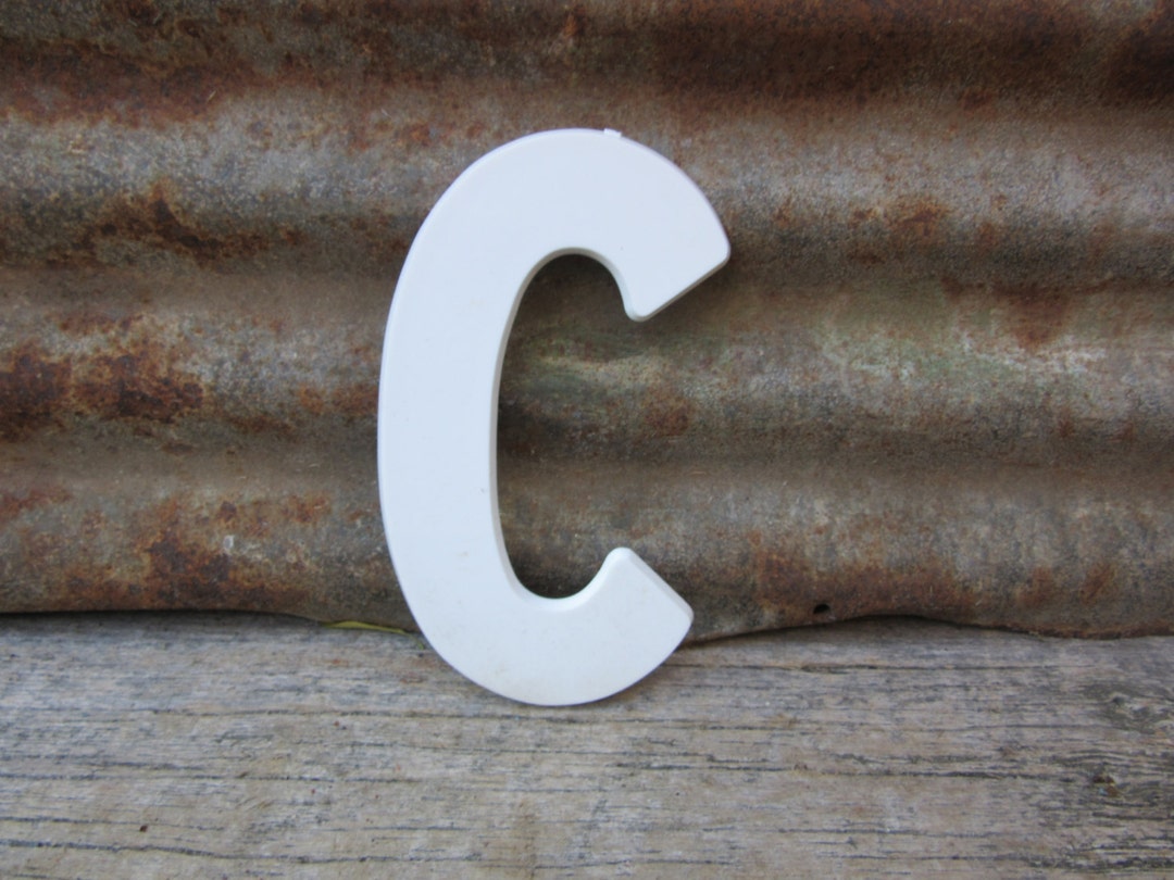 Vintage Letter Sign 8 Inch Letter C Sign White Simple Font Plastic ...