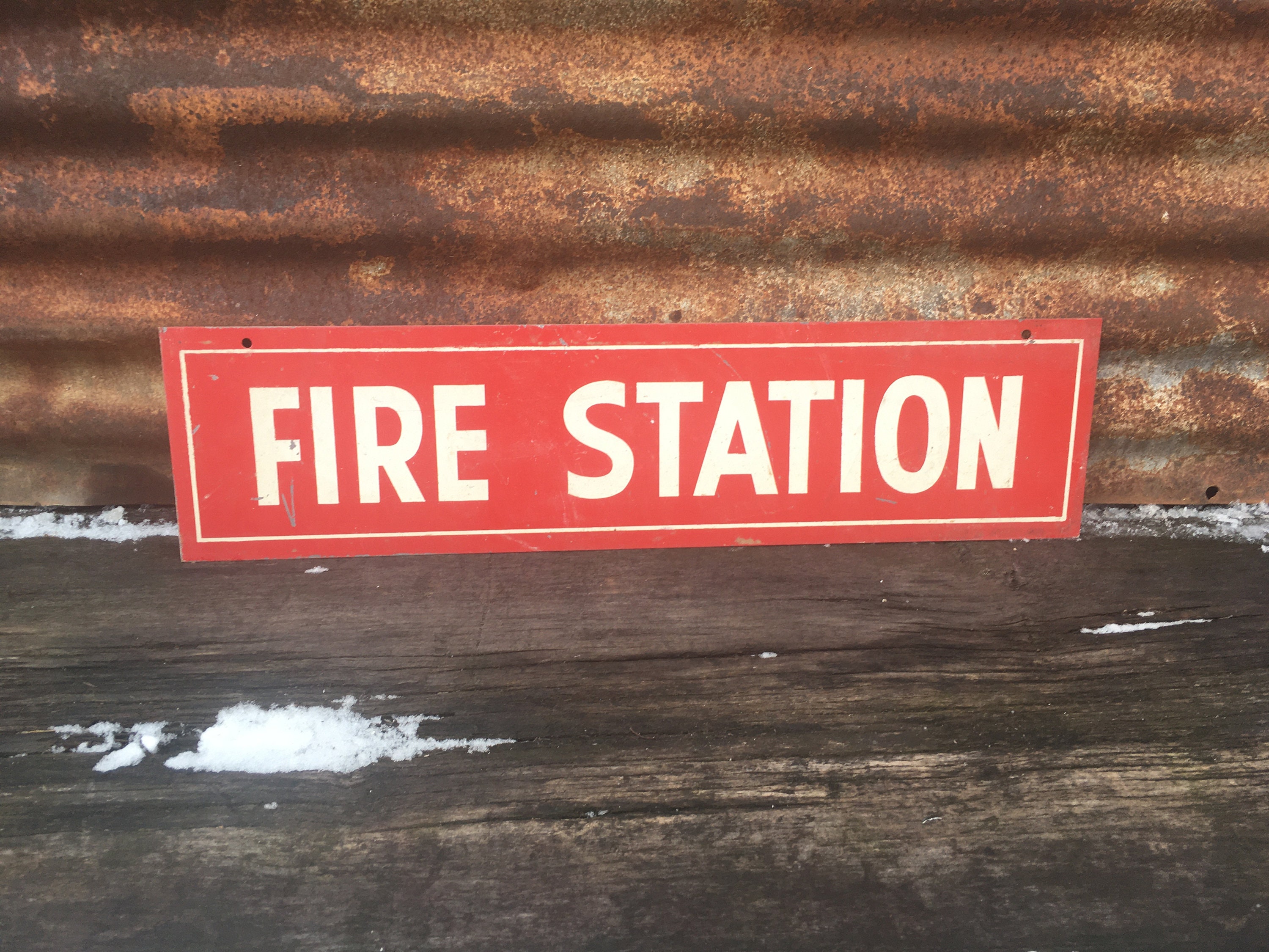 Vintage Fire Department Sign 6x24 Fire Station Double Sided | Etsy