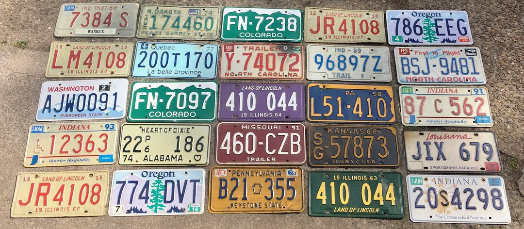 License Plate Authentic Used Auto Tags Metal Old License Plates Art ...