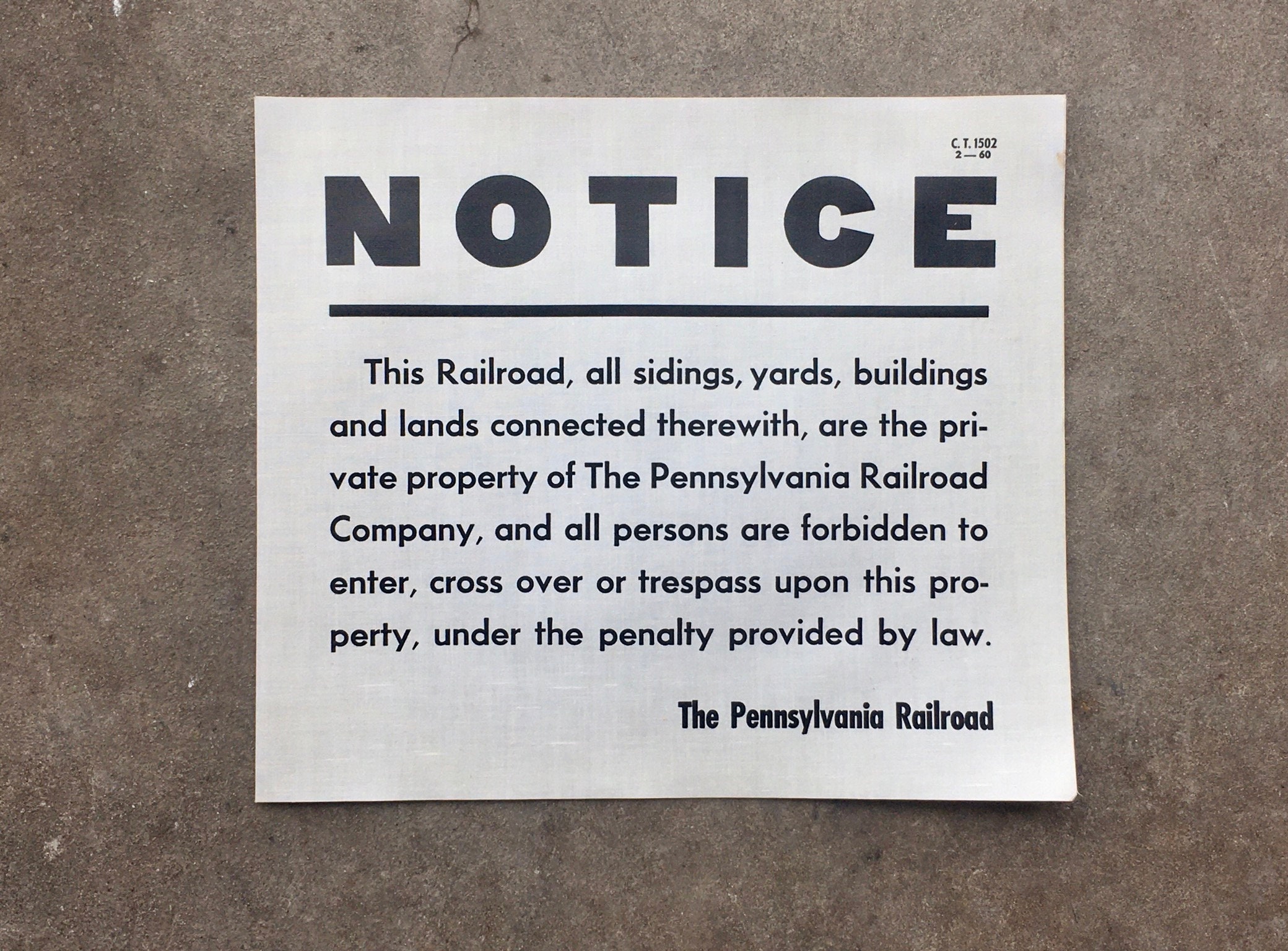 Vintage PRR Sign No Trespassing Pennsylvania Railroad Sign - Etsy UK