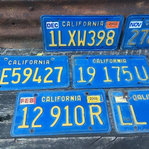 Choice of California License Plate Original Old 1980s 1990s Era Blue ...