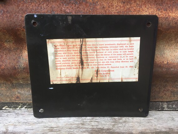 Home & Living Vintage Authentic Sign Contains Lead Fuel Gasoline ...