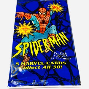 Vintage Marvel Comics Spider Man Trading Cards Pack Fleer Skybox ...