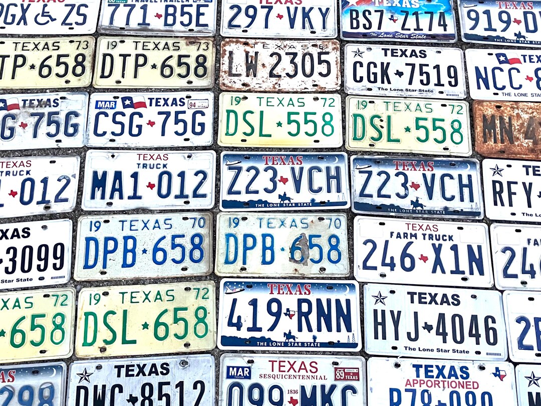 Choice of Texas License Plate Authentic Used Vintage Automobile License ...