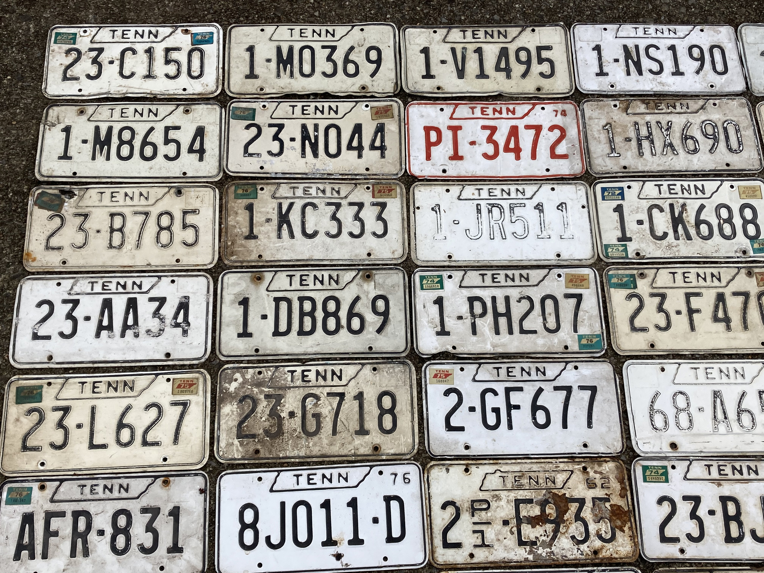 Choice of Tennessee License Plate Original Old 1960s 1970s Era Black ...