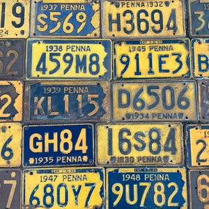 Pennsylvania License Plate 1924, 1937, 1932, 1946, 1933, 1938, 1945 ...