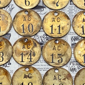 Choice of Tag Number 1-25 Consecutive Vintage Industrial Metal Numbered ...